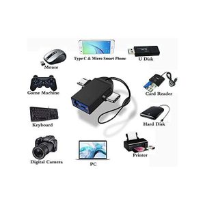 Generic Support Câble OTG Type C- Micro USB 3 En 1 NB