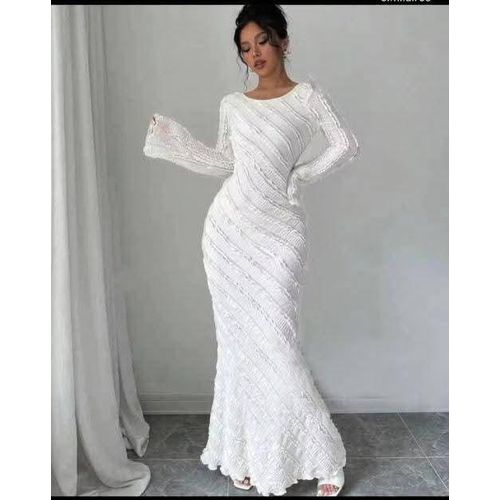 Fashion ROBE DE SOIRÉE MAXI EN TRICOT TEXTURÉ DISCORDANT