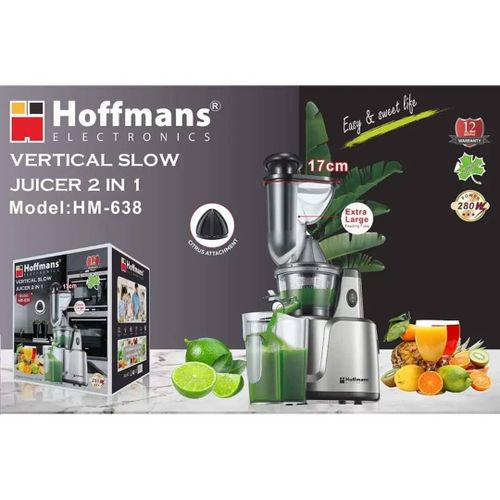 Hoffmans Extracteur de Jus Lent Vertical 2-en-1 HM-638 (280