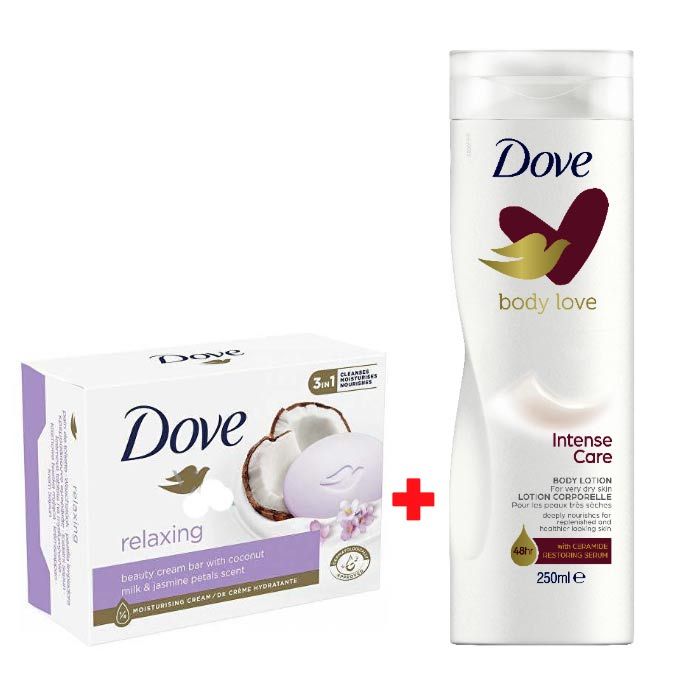 Dove Dove Body Lotion Intense Care 250Ml + Dove Bar