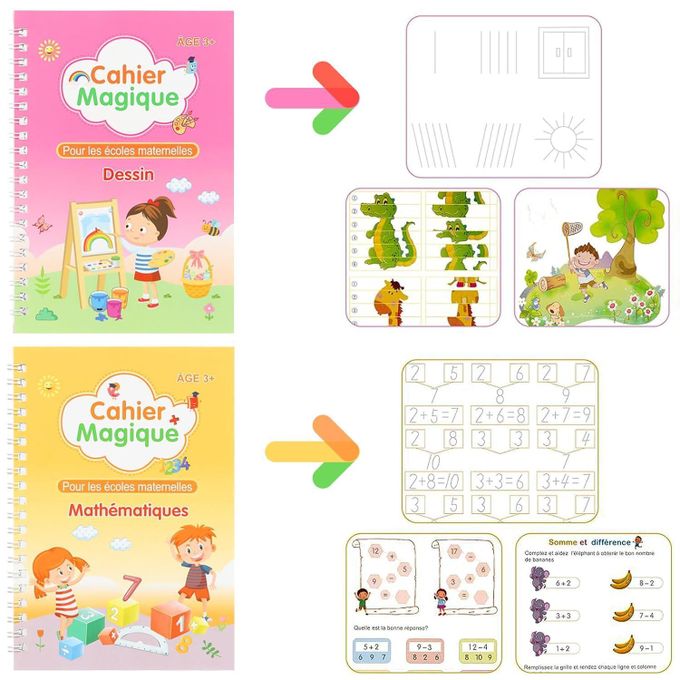 Generic 4 Pièces Cahiers Magiques Réutilisables Cahier De