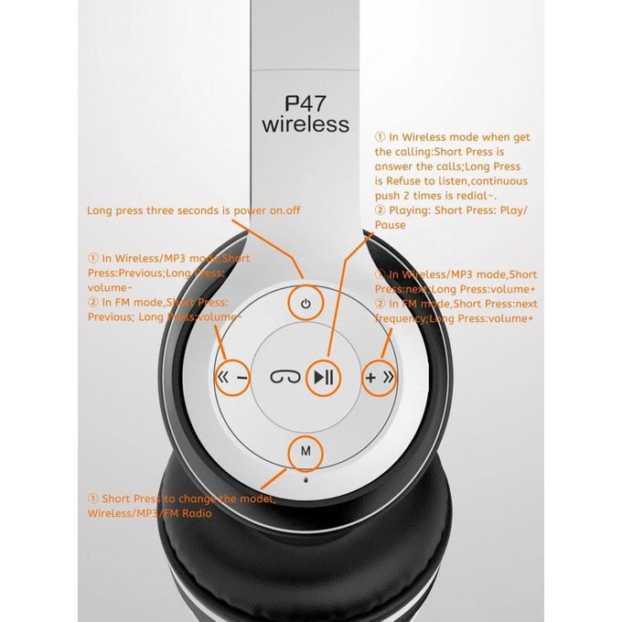 Generic 1,084 Casque Bluetooth Cool — Basses Puissantes