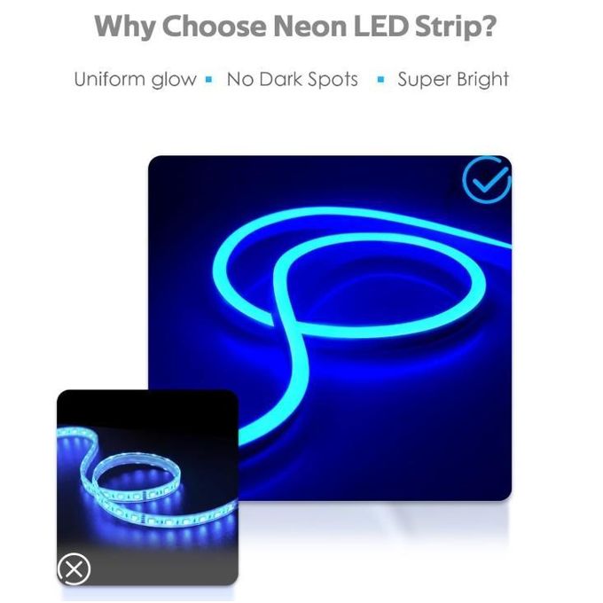 Generic Lumière bleue néon 12V, Bande lumineuse LED flexible de 5 ...