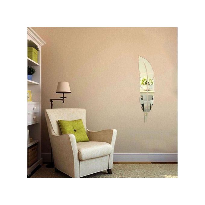 Generic Sticker mural miroir 3D Plumes à faire soi-même