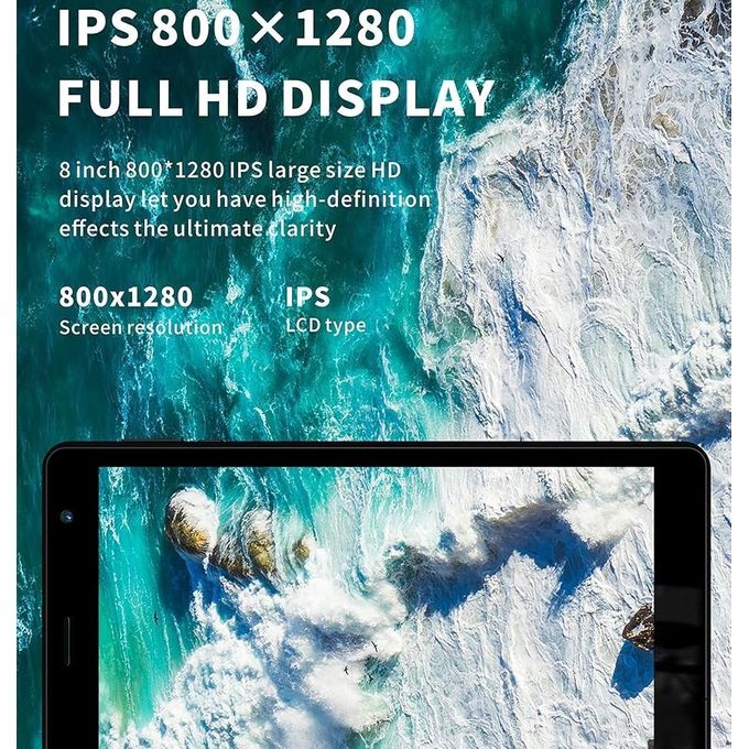 VIKUSHA Tablette Avec Puce 8 Pouces Orange 256G/8G V-E5 - 13MP 8MP ...