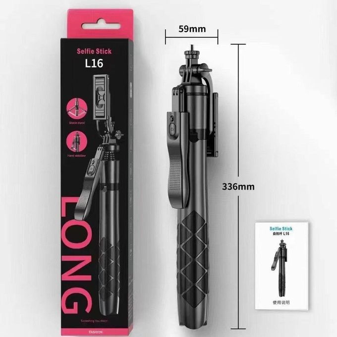 Generic 1530mm-L16 Wireless Selfie Stick Tripod with 1/4”