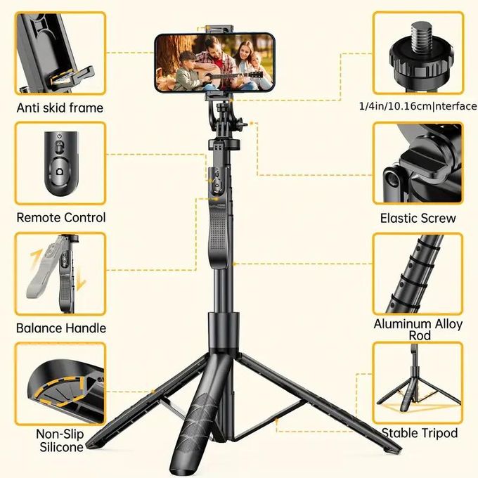 Generic 1530mm-L16 Wireless Selfie Stick Tripod with 1/4”