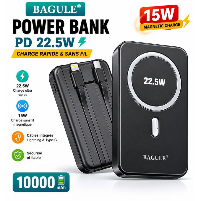 Article BAGULE Power Bank Magnétique 10000mAh – Charge