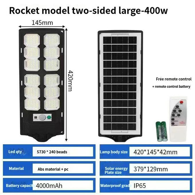 Flushrenic Lampe Solaire de Rue 5000W LED Étanche