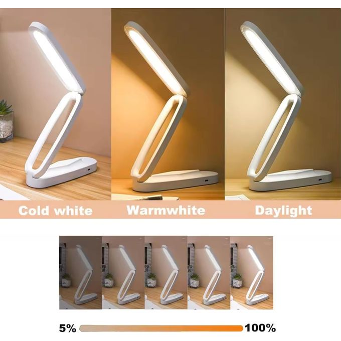 Generic Lampe de table blanche LED rechargeable pliable