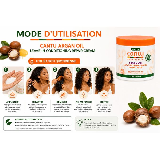 Cantu Shea Butter Argan Oil Leave-In Conditioning Repair