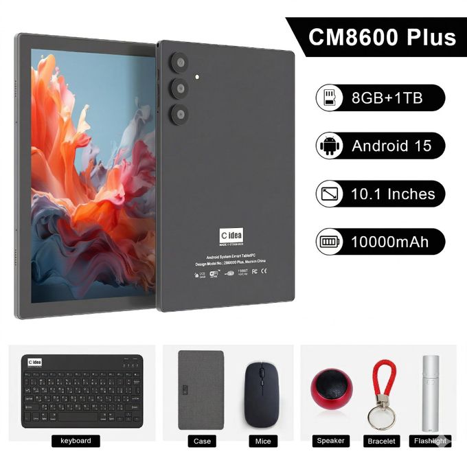 C Idea Android 15 Tablettes 10.1 Pouces Sim 8 Go+1 To