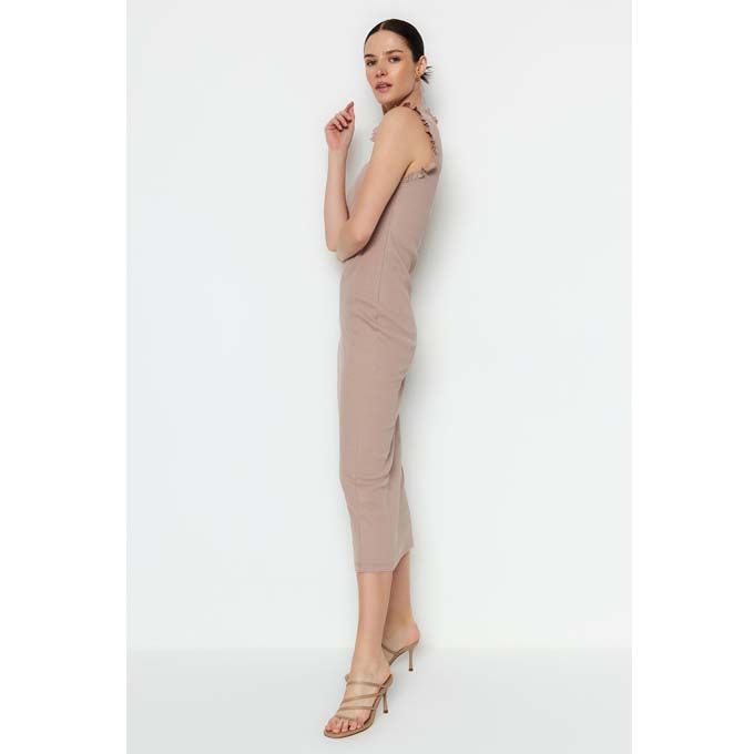 Trendyol Robe Crayon Mi-Longue En Coton Extensible, À