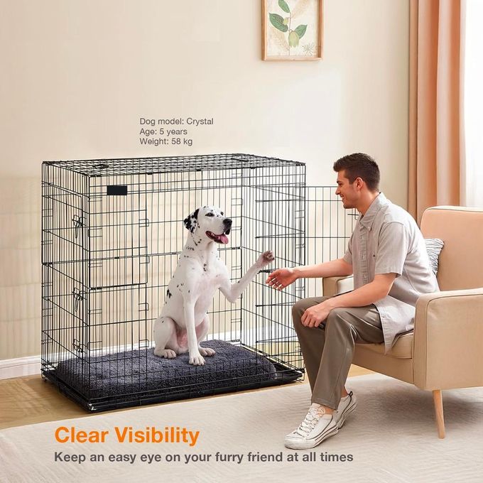 LASA Cage pour chien pliable en métal robuste avec 2 portes