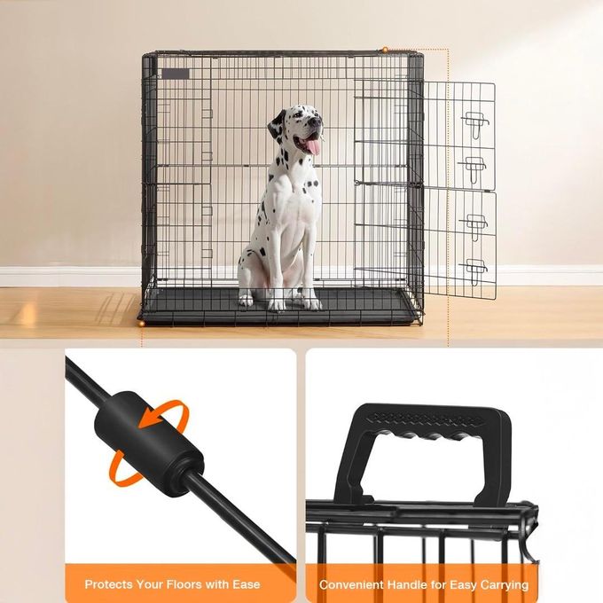 LASA Cage pour chien pliable en métal robuste avec 2 portes