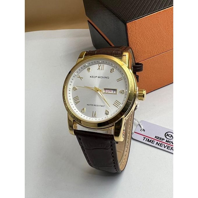 Keep Moving Montre Homme De Luxe à Quartz, Analogique - Fond Blanc ...