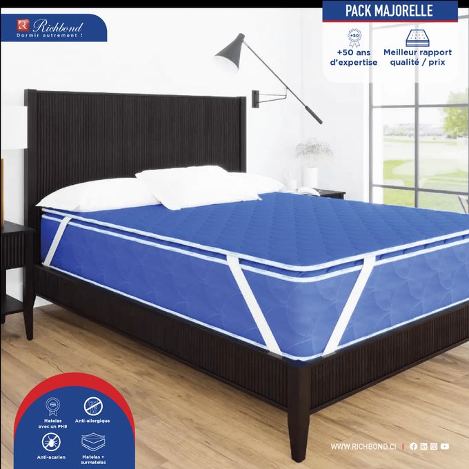 RICHBOND Matelas - PACK MAJORELLE 190x140x22 - 2 PLACES