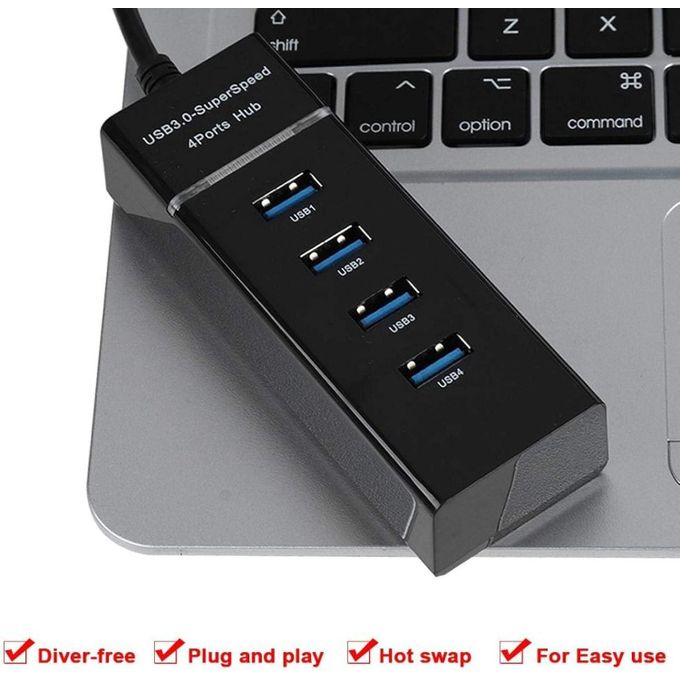 Generic Hub USB SuperSpeed 4 ports portable,Câble d'extension USB ...