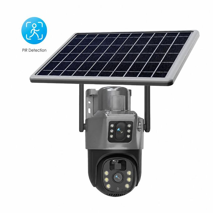 TELI Caméra PTZ Solaire 4G avec Panneau Solaire, Rotation