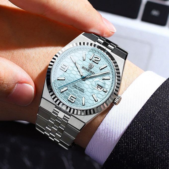 BINBOND Montre Bracelet Homme Moderne avec Cadran Texturé